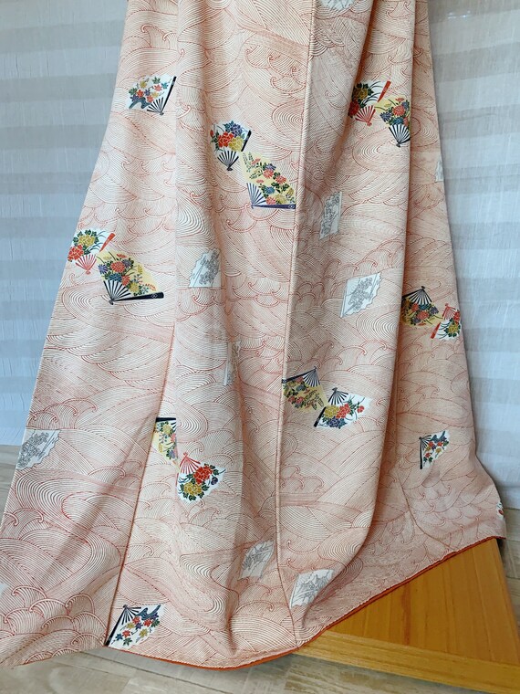 Authentic Kimono, Decorated Robe, White Fan, Stunnin… - Gem