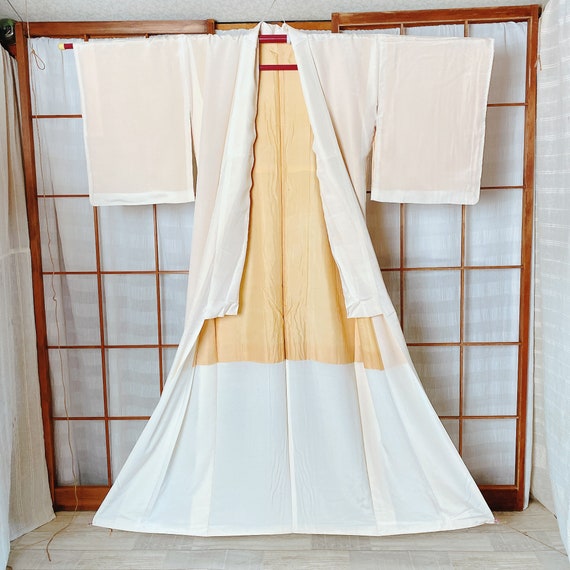 Authentic Kimono, Plain White, Japanese early Showa 1… - Gem