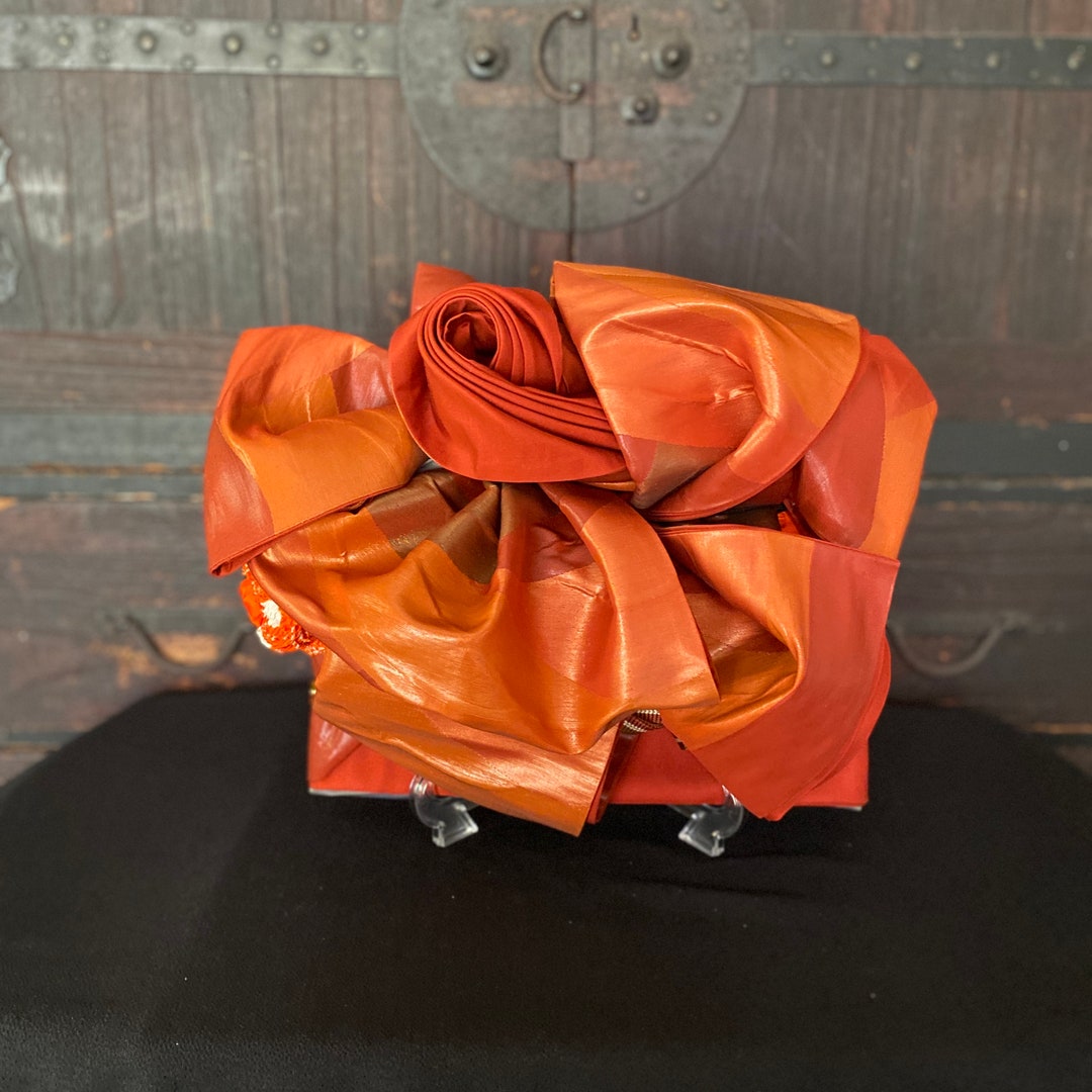 Kimono Obi Display, Fabric Panel, Home Decor, Copper/brown, Wall Decor ...