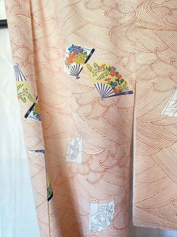 Authentic Kimono, Decorated Robe, White Fan, Stunnin… - Gem