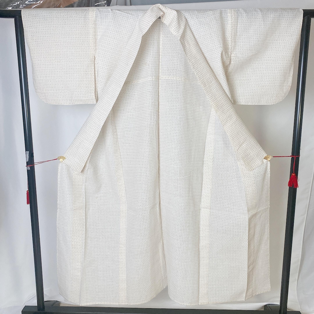 Vintage Ojiya-chijimi Ramie Hemp Kimono: Natural Off-white, Small ...
