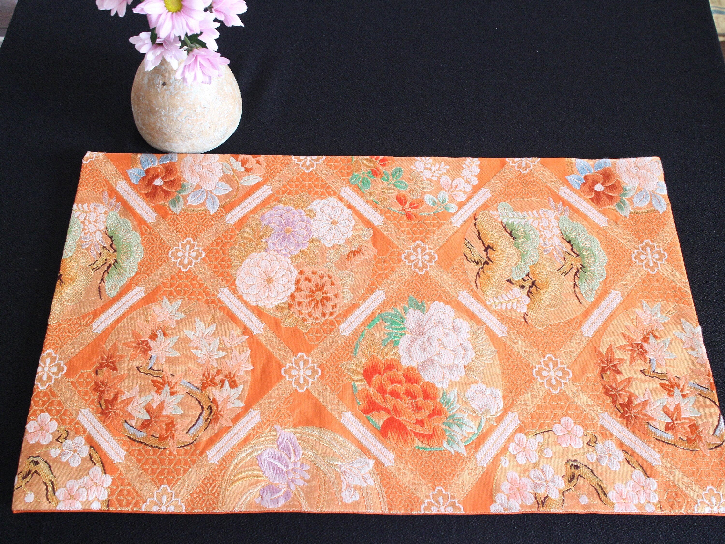 Placemat 1950cm Table Accent Orange Mat Embroidery - Etsy