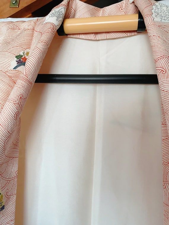 Authentic Kimono, Decorated Robe, White Fan, Stunnin… - Gem