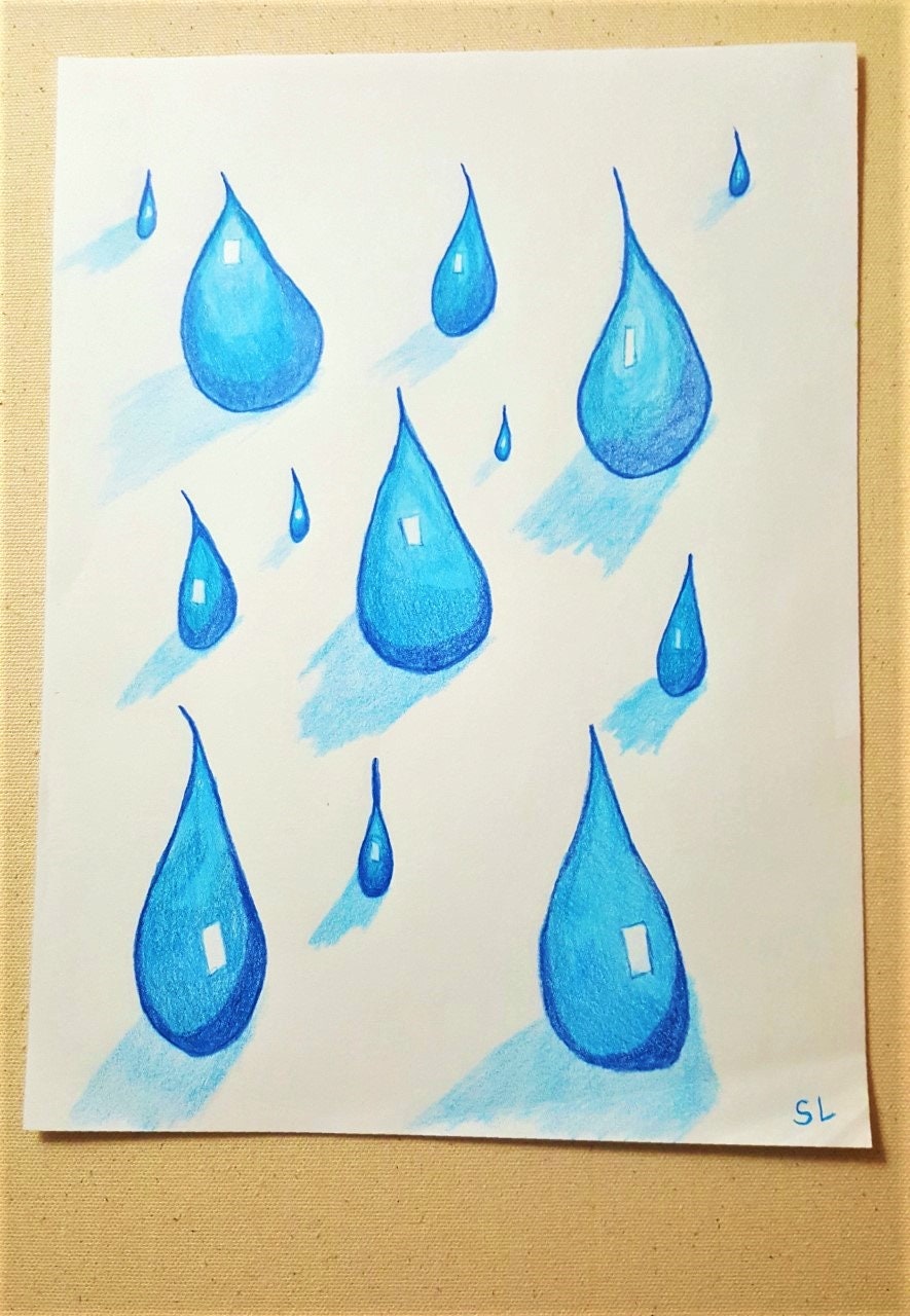 Drops, Water Drops, Water, Oil, Original Art, Sheris Art, Blue Art ...