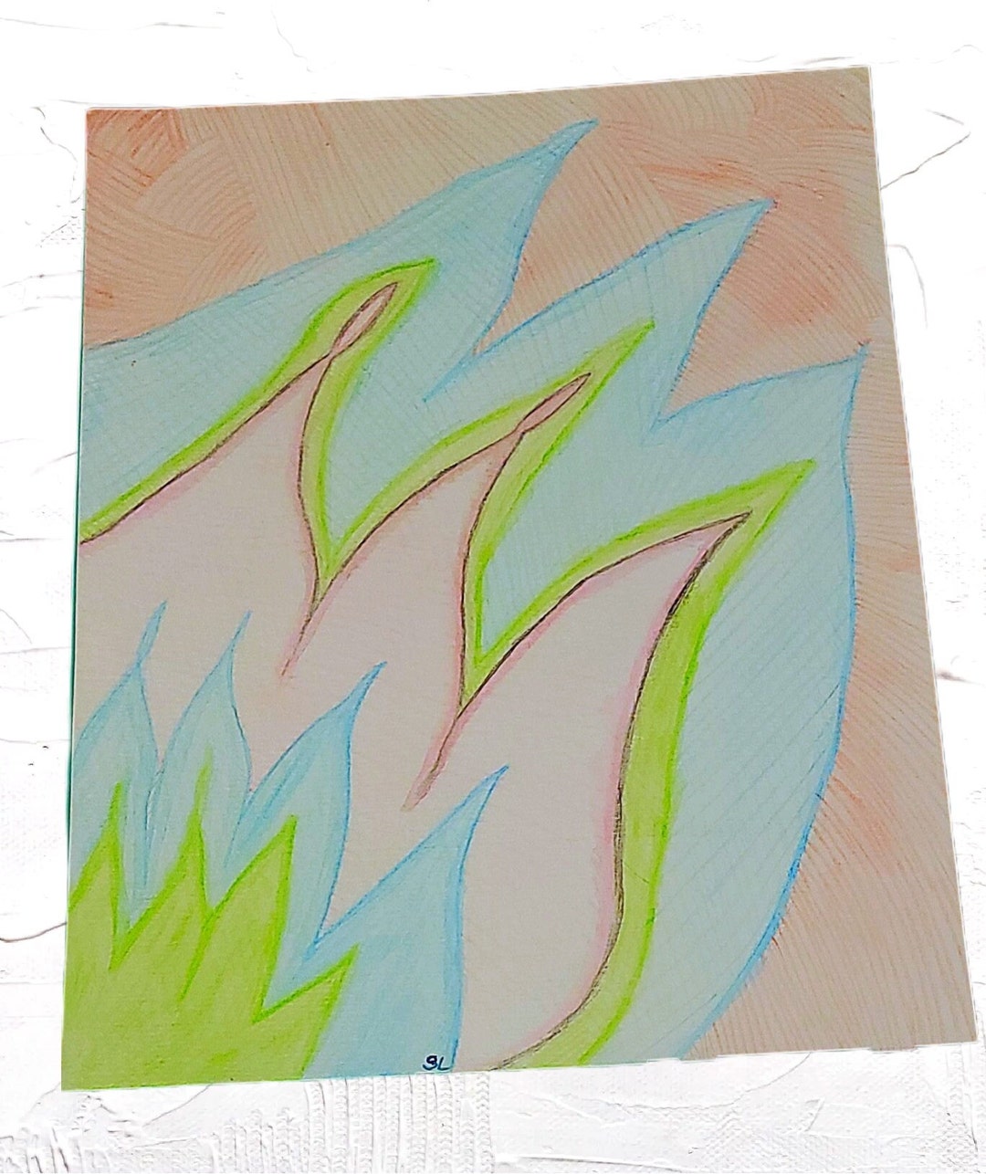 Free Spirit Abstract Drawing: Original Art, 9x12 Unframed, Signed by ...