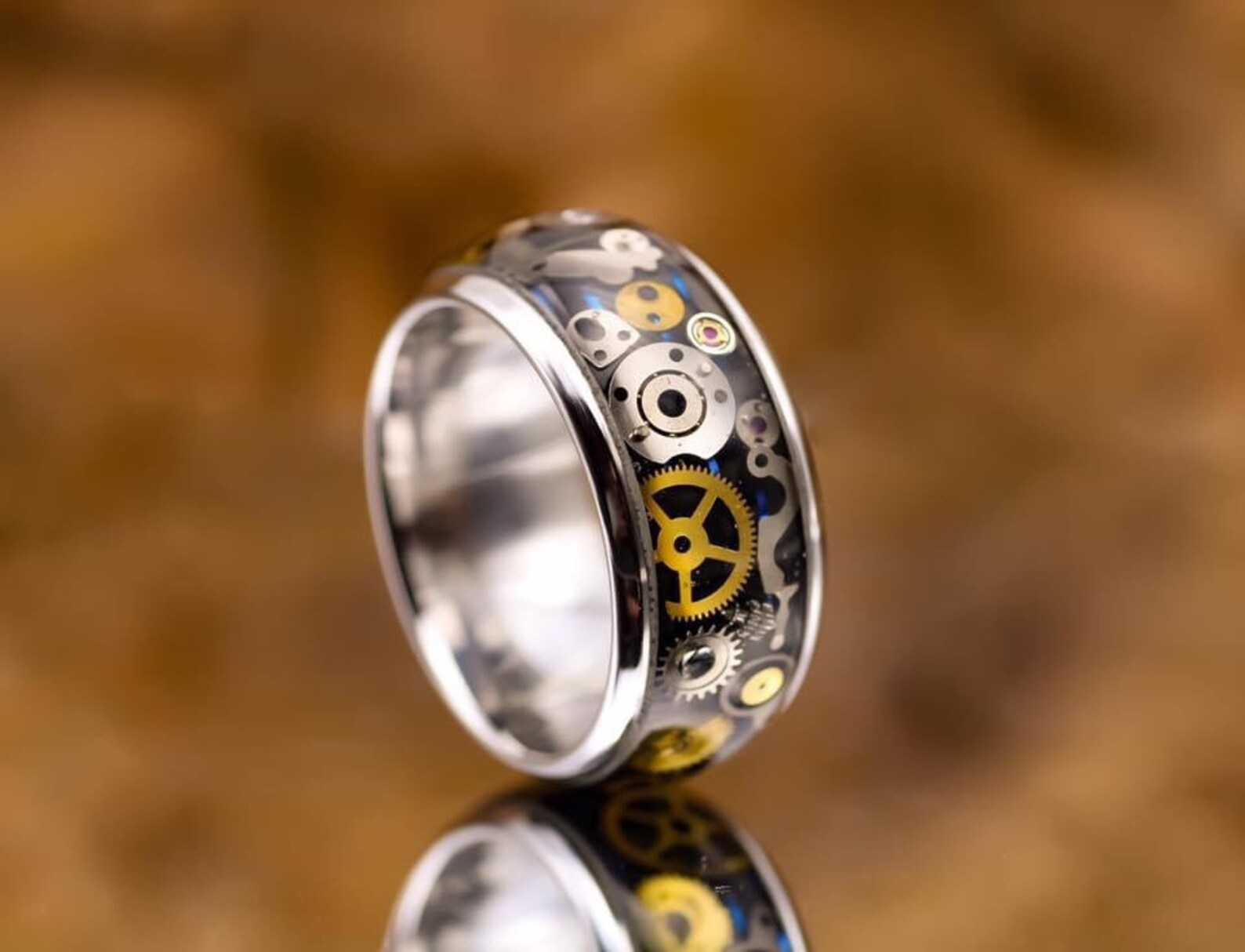 Steampunk Ring Extra Wide Ring Stainless Steel Carbon - Etsy