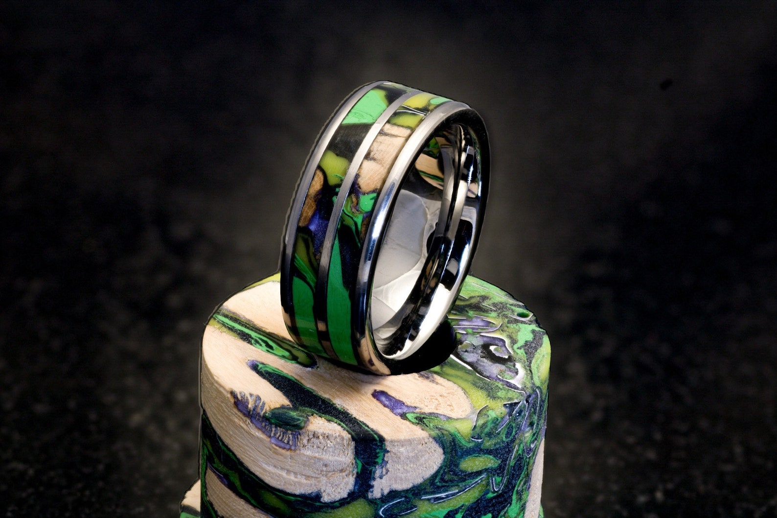 Nature Inspired Wood and Foliage Design Resin Double Inlay - Etsy