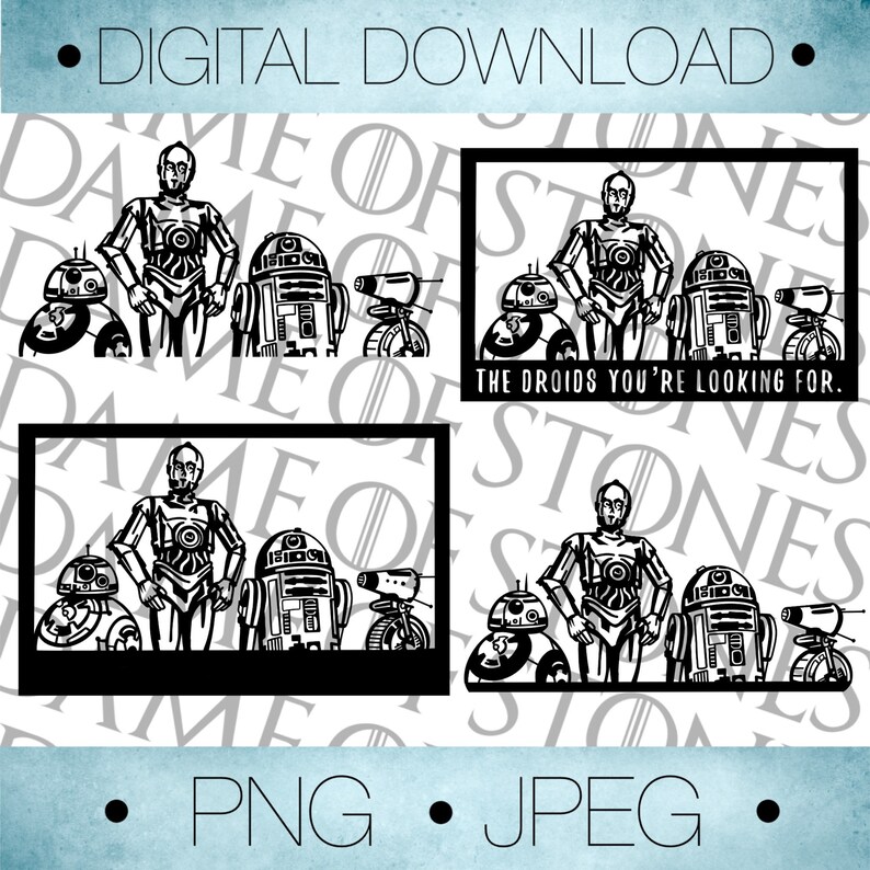 DROIDS Cut File Image- Digital Download Transparent Background PNG and ...