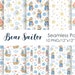 Watercolor Bear Sailor Seamless Patterns, Cute Bear Nautical,digital ...