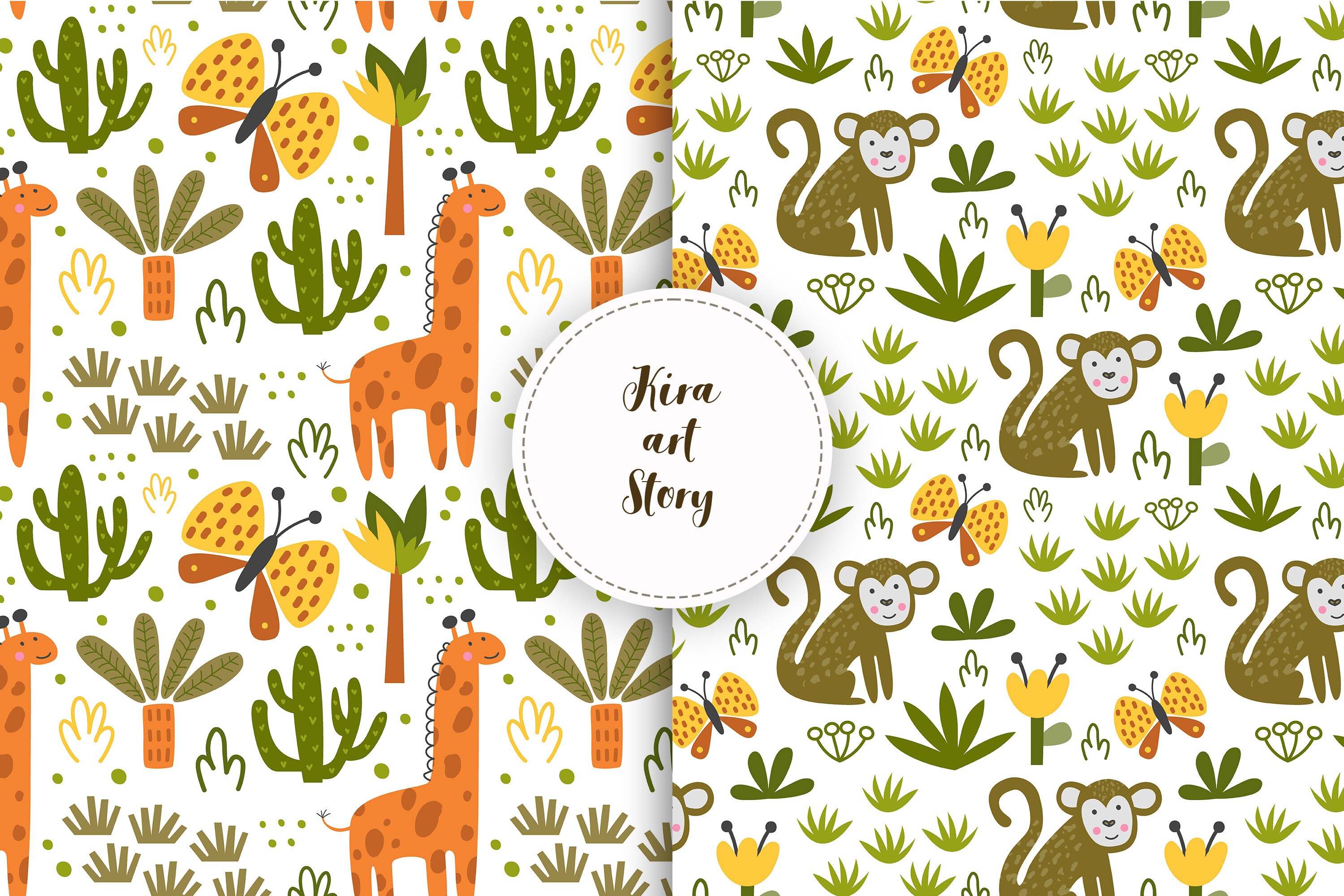 Wild Animals Digital Paper Pack Jungle Animal Seamless - Etsy