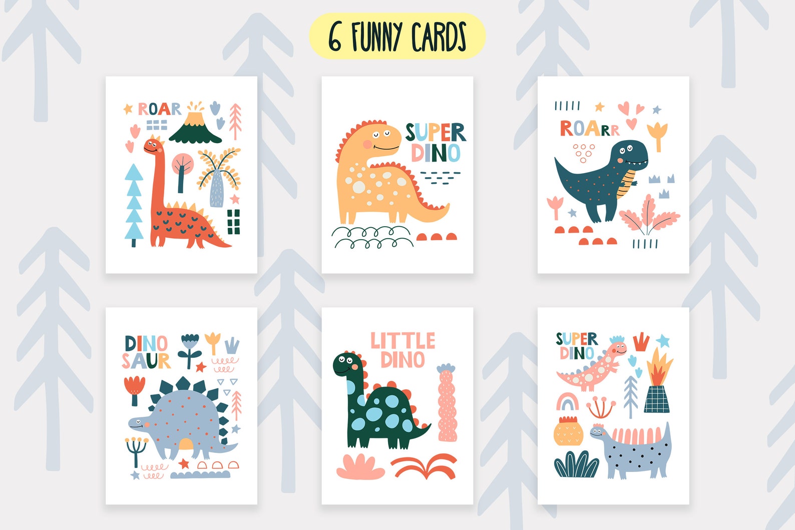 Cute Dinosaurs Clipart, Dinosaur Birthday Party, Scrapbook Printable ...