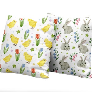 Watercolor Easter Digital Paper Pack, Spring Seamless Pattern, Bunny ...