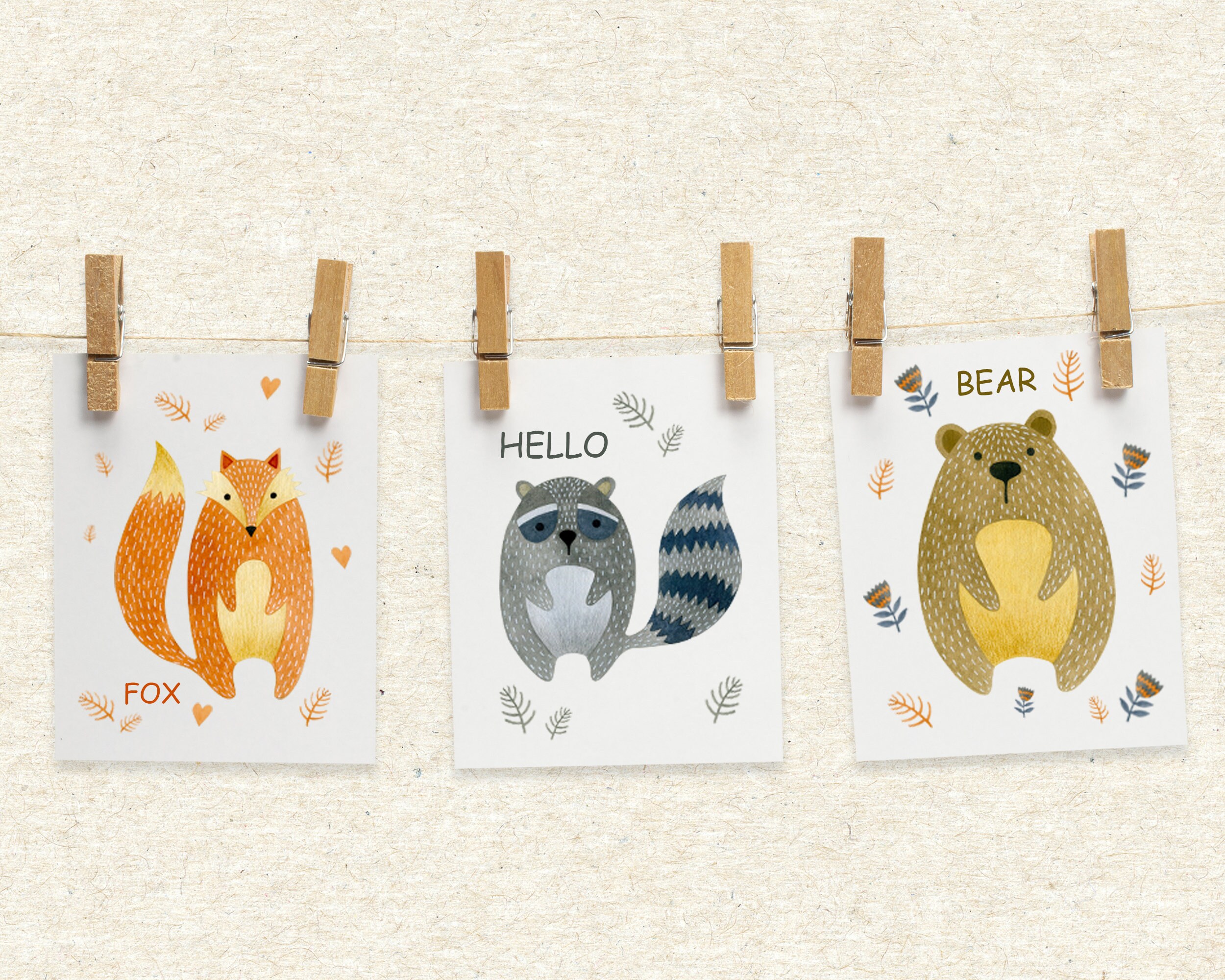 Watercolor Forest Friends Graphic Collection. Forest Friends - Etsy