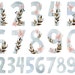 Watercolor Blue Numbers Clipart, Number Clipart, Girls Symbols, Digital ...