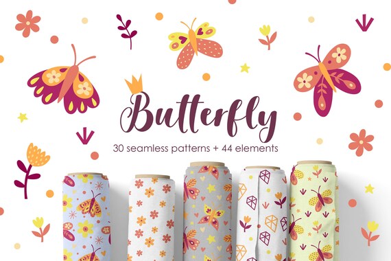 Butterfly Seamless Patterns Digital Paper Pack Butterfly - Etsy