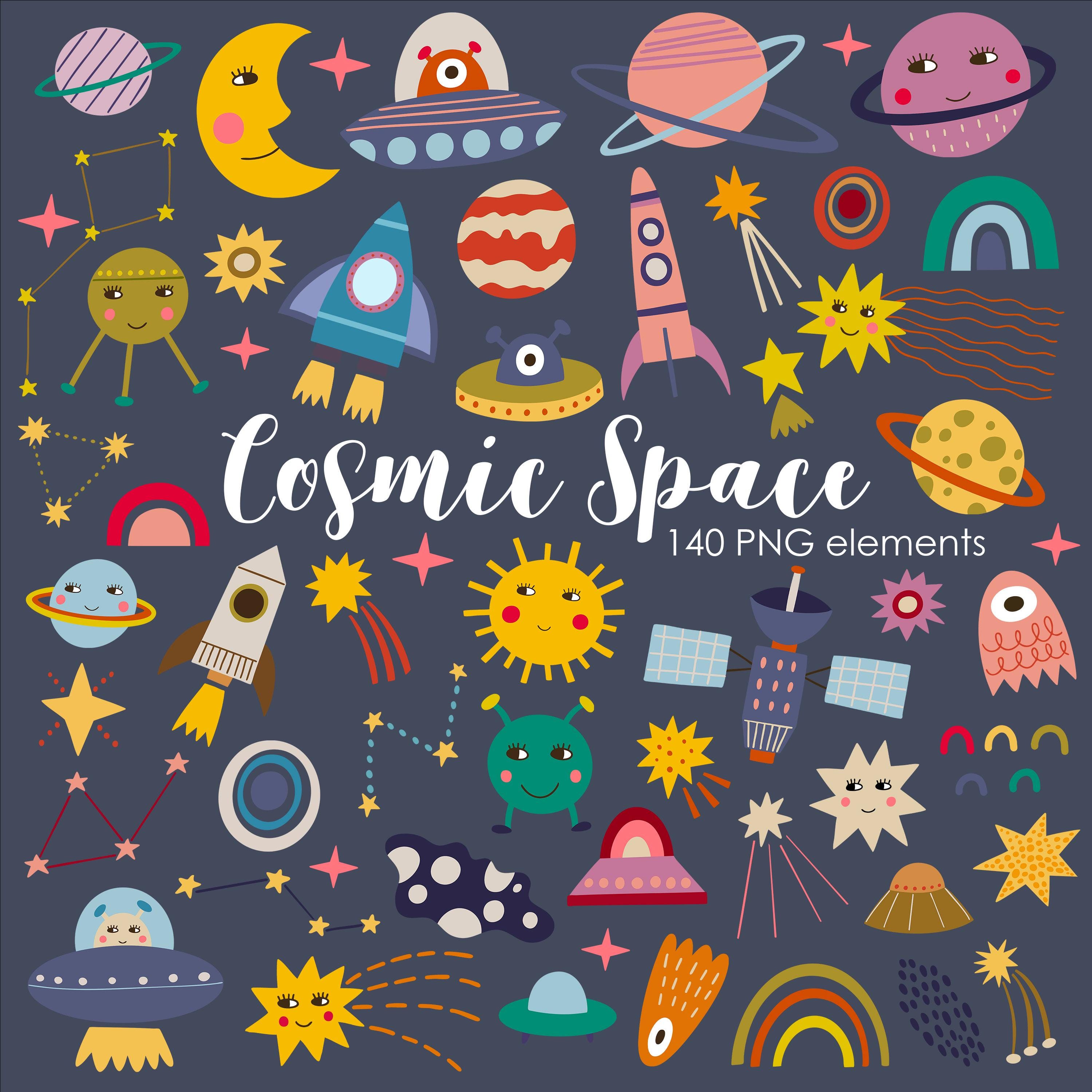Outer Space Clipart, Space Clipart, Cute Space Clipart, Space Birthday ...