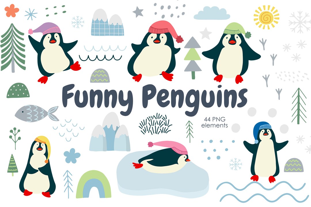 Penguin Clipart, Penguin Png Clipart, Christmas Clipart, Winter Penguin ...