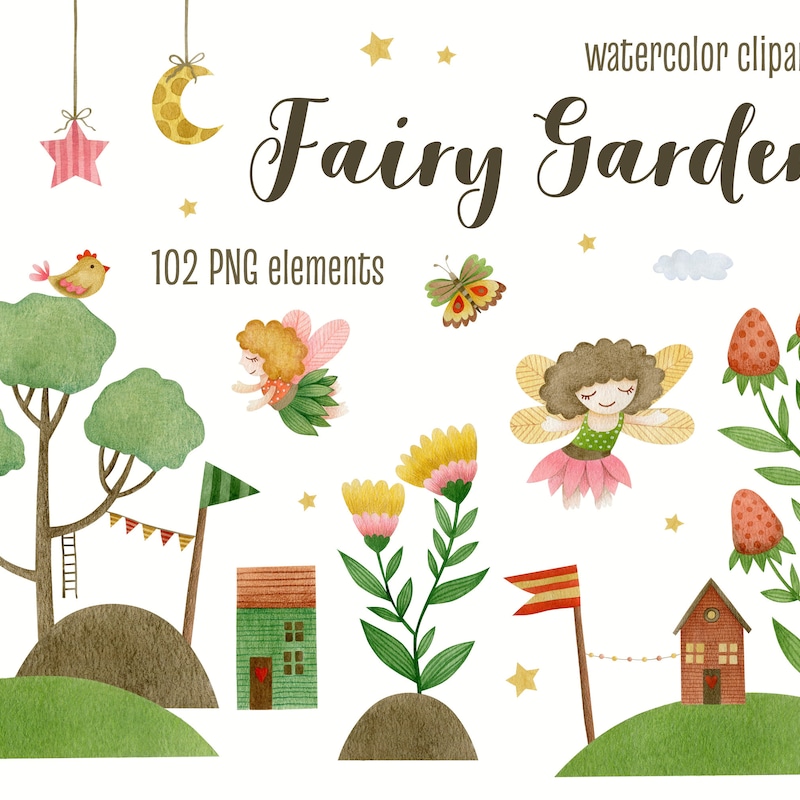 Fairy Garden Clipart - Etsy