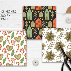 Watercolor Christmas Gnomes Digital Paper Pack, Watercolor Winter ...