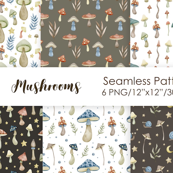 Watercolor Mushroom - Etsy