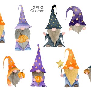 Watercolor Halloween Gnomes Clipart, Watercolor Pumpkin Clipart ...