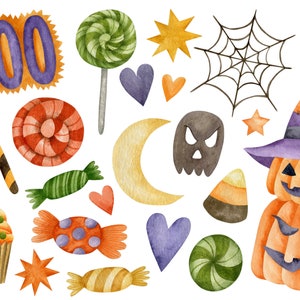 Watercolor Halloween Clipart, Halloween Invitation, Halloween ...