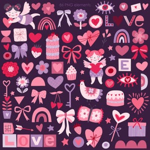 Valentines Day Clipart, Purple Valentinea Day, Valentines Day Heart ...