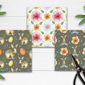 Watercolor Easter Bunny Digital Paper Pack, Paper Bag, Instant Download ...