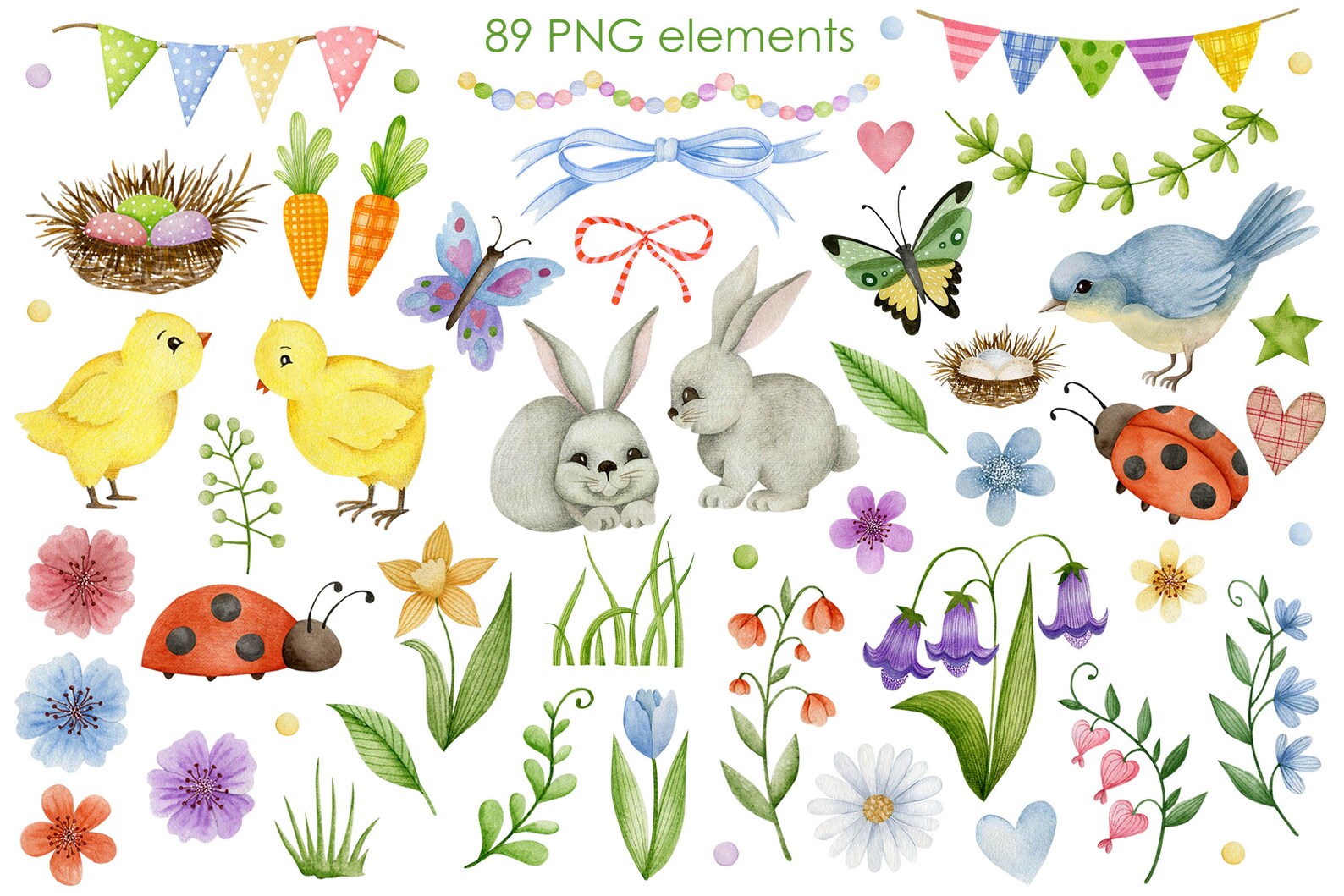 Watercolor Easter Spring Clipart Easter Holiday Decor - Etsy