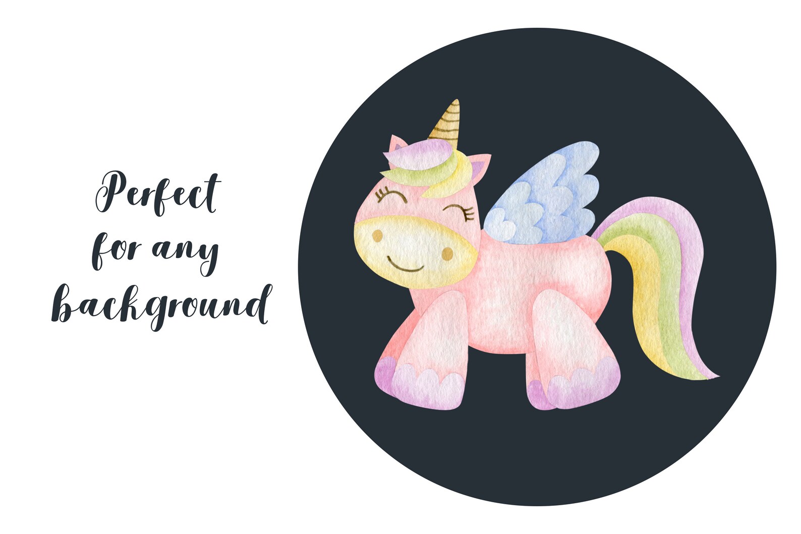 Watercolor Unicorns Clipart, Rainbow Unicorns, Instant Download, Hearts ...