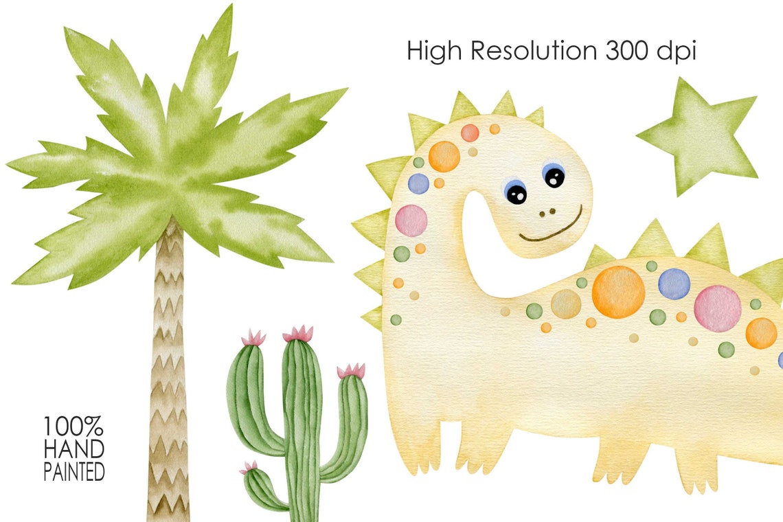 Watercolor Dinosaurs Clipart Dinosaur Species Download | Etsy