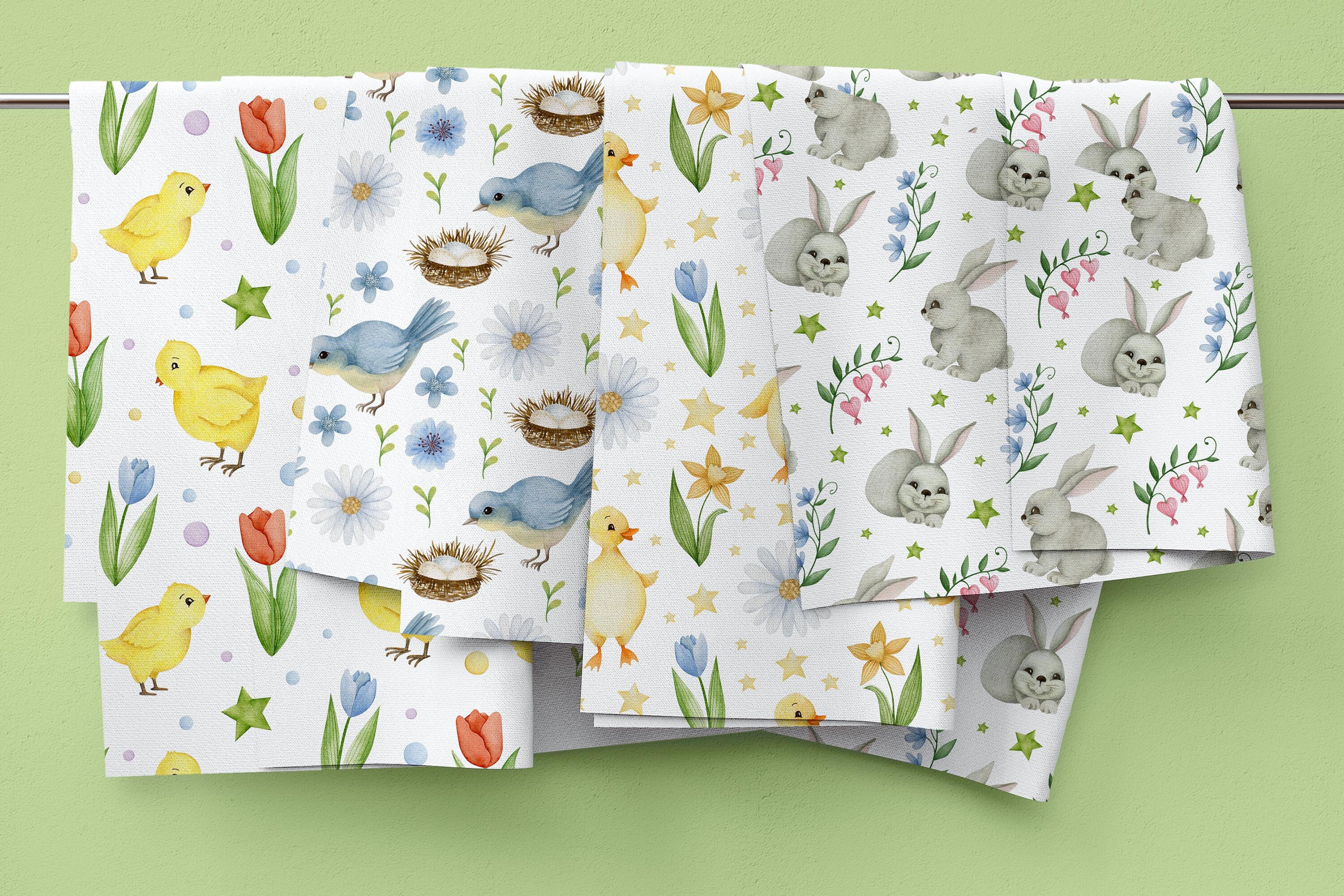 Watercolor Easter Digital Paper Pack Spring Seamless Pattern - Etsy