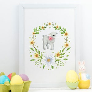 Watercolor Wreath With Animals and Flowers PNG, Download Farm Animal in ...