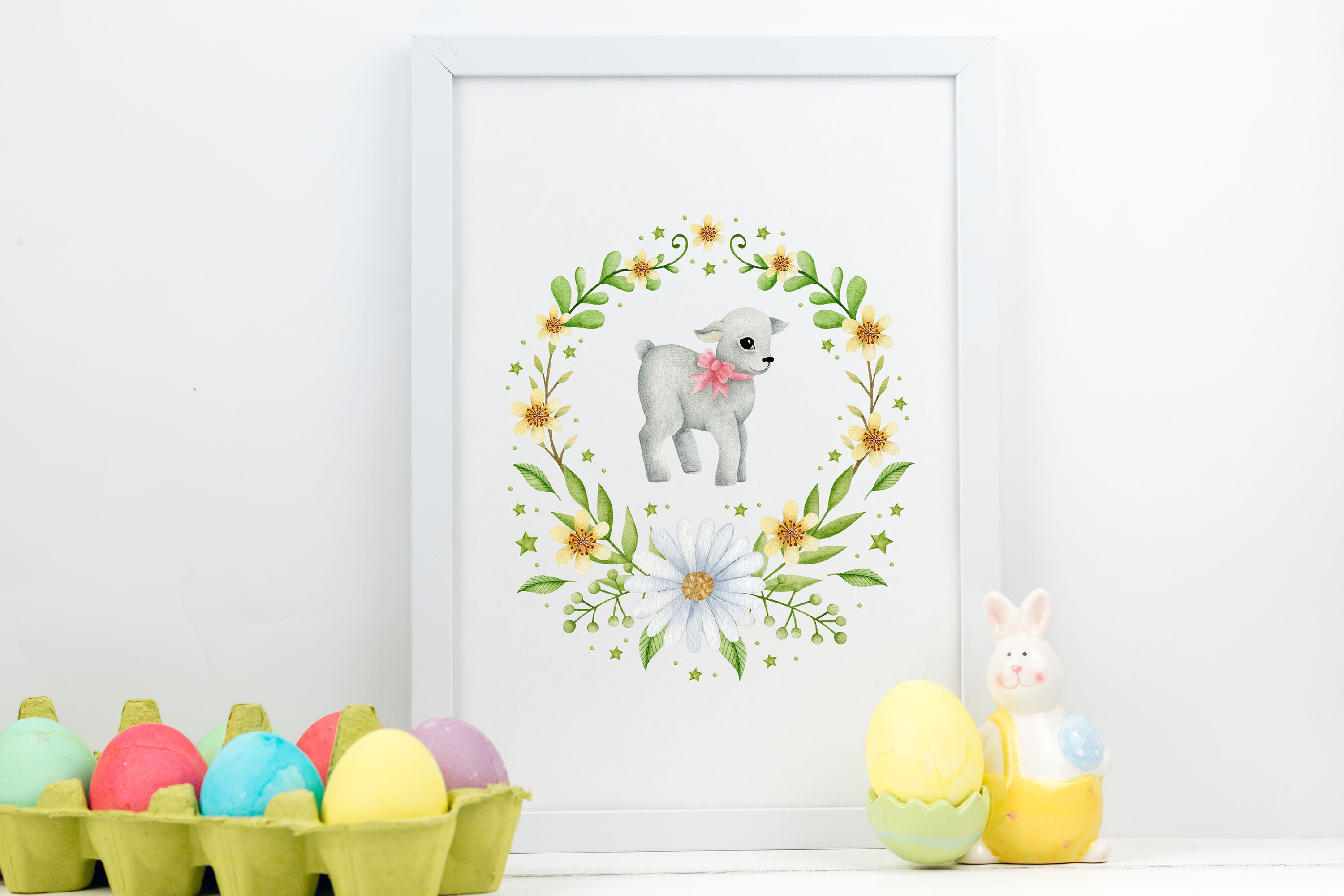 Watercolor Wreath With Animals and Flowers PNG, Download Farm Animal in ...