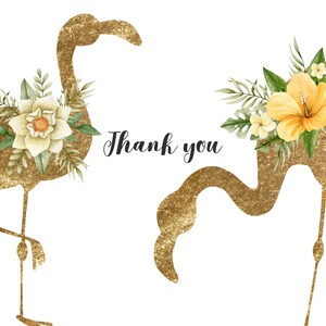 Watercolor Flamingo Clipart, Tropical Summer Clipart, Tropical Floral ...