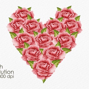 Watercolor Heart Wreath Clipart, Floral Heart Wreath, Valentine's ...
