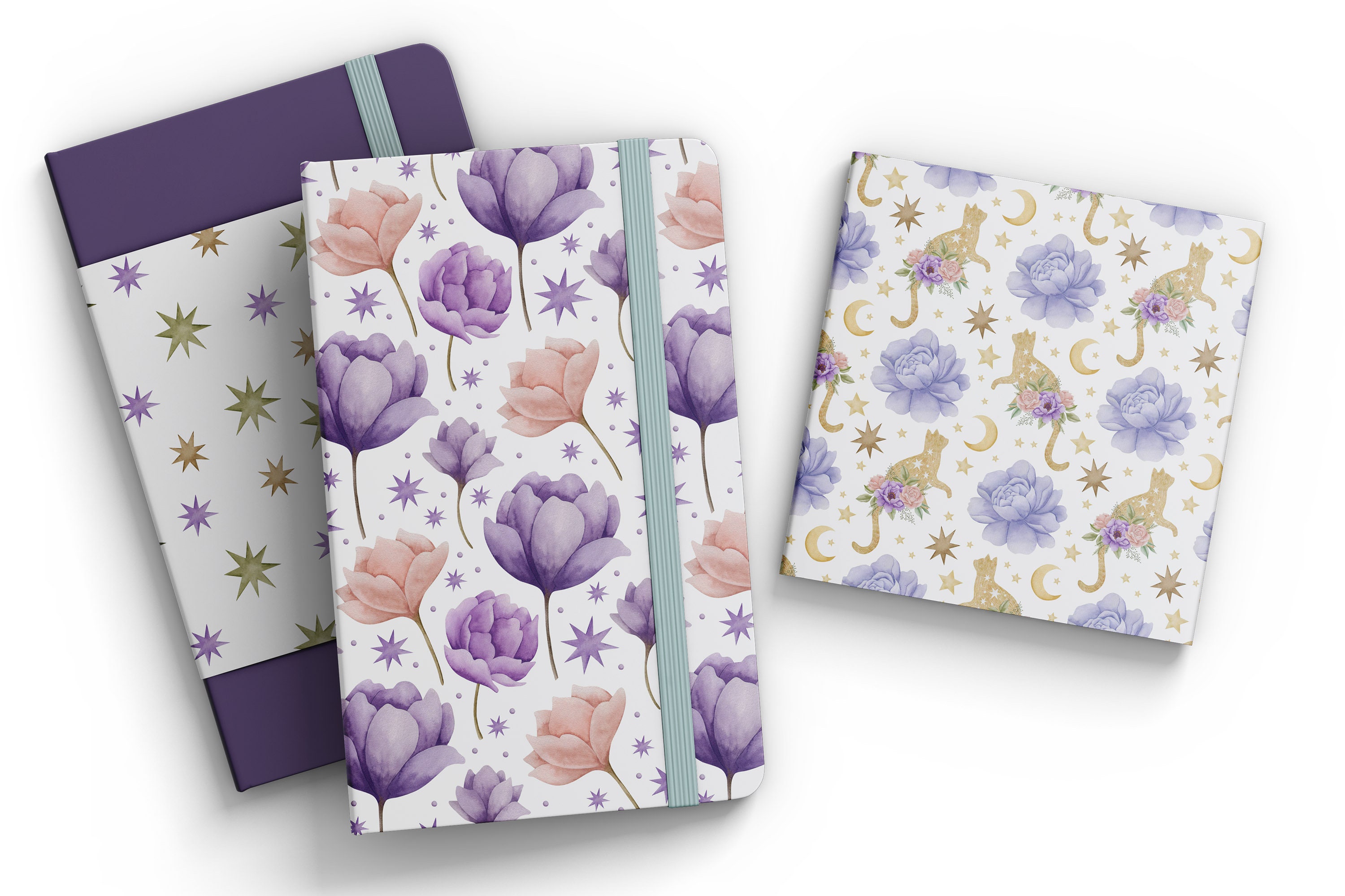 Watercolor Cats and Flowers Seamless Pattern: Digital Paper (PNG) - Etsy