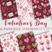 Watercolor Valentines Day Digital Paper Pack, Hand Painted Pink Hearts ...