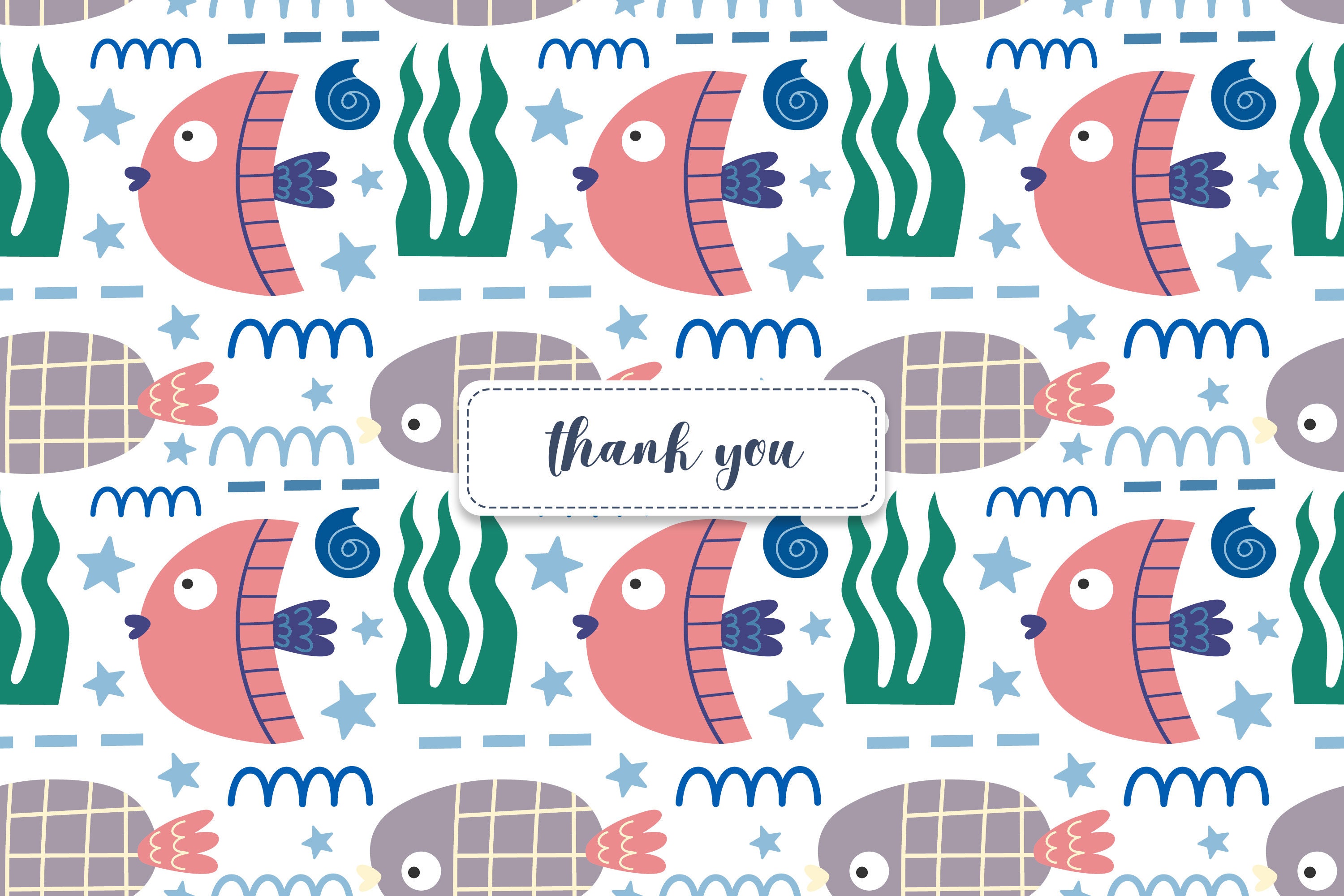 Sea Life Digital Paper Sea Seamless Pattern Ocean Life - Etsy