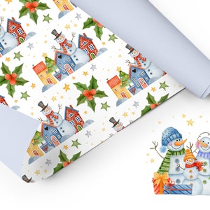 Winter Digital Paper Pack Snowman, Christmas Seamless Patterns ...