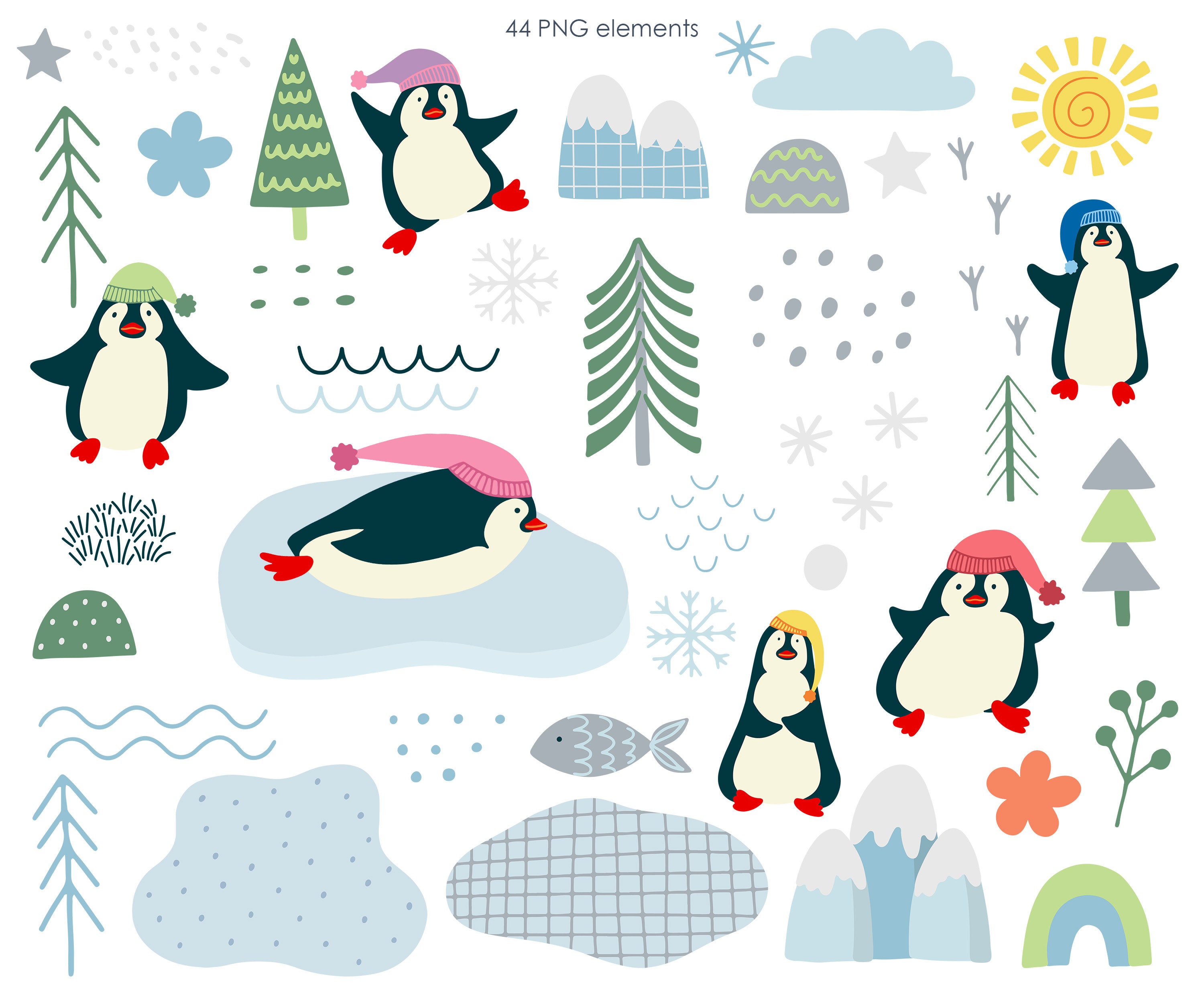 Penguin Clipart, Penguin Png Clipart, Christmas Clipart, Winter Penguin ...