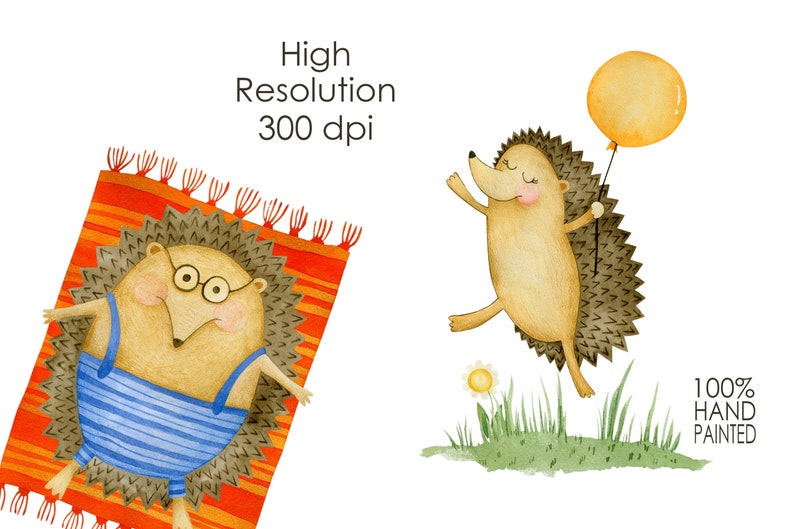 Watercolor Hedgehogs Clipart, Woodland Animal Clipart, Baby Forest ...