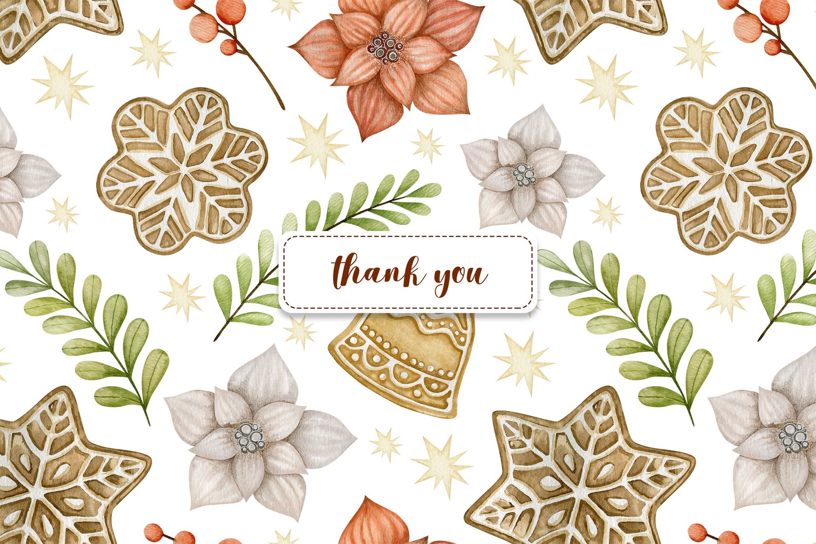 Watercolor Gingerbread Seamless Patterns Digital Papers Pack - Etsy