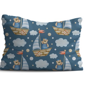 Watercolor Bear Sailor Seamless Patterns: Nautical Baby Art (digital ...