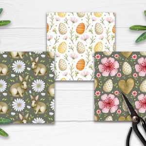 Watercolor Easter Bunny Digital Paper Pack, Paper Bag, Instant Download ...