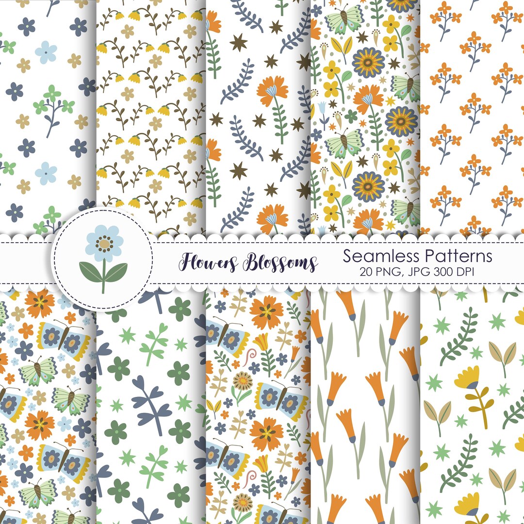 Flowers Seamless Patterns, Background Paper, Floral Background, Flower ...
