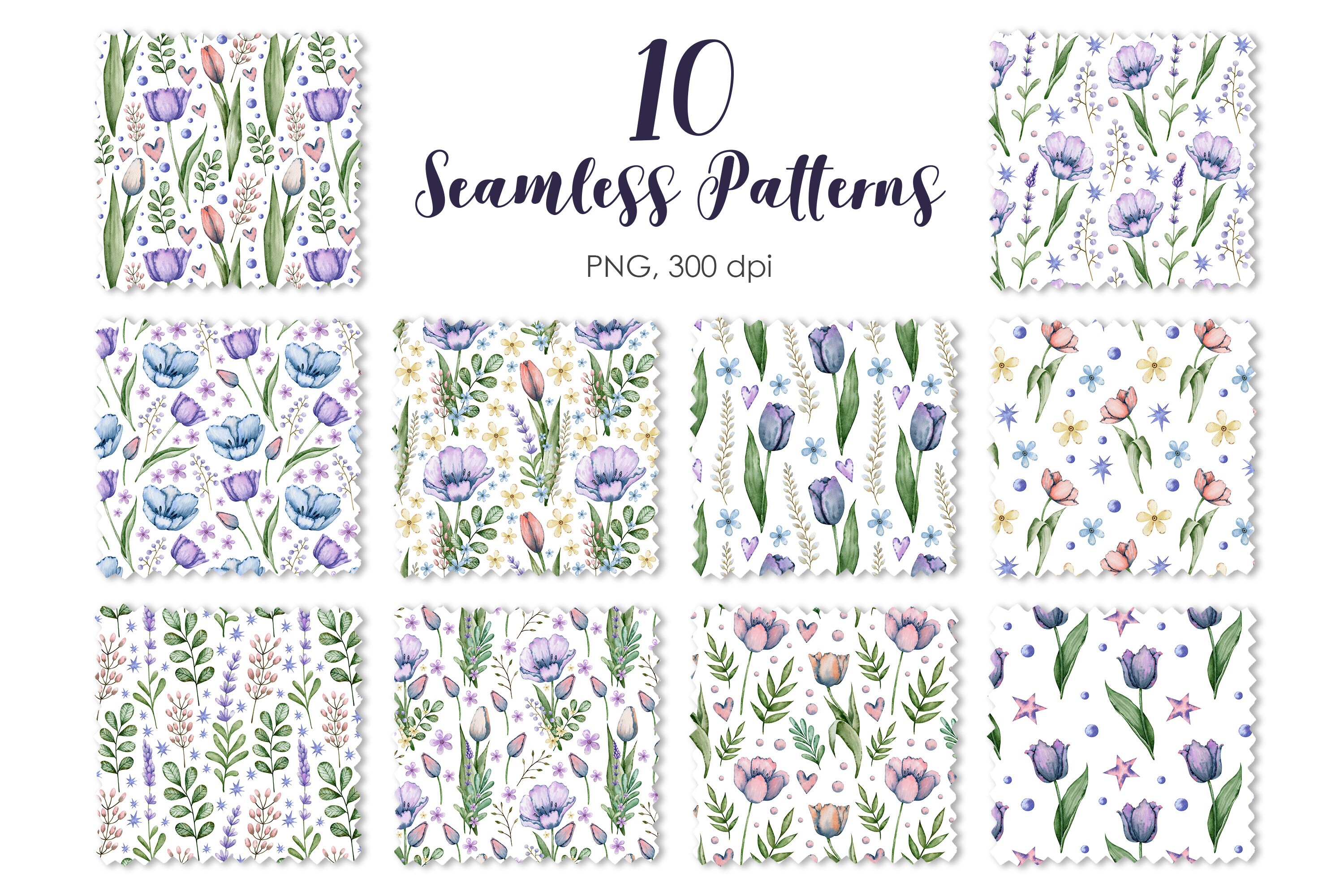 Watercolor Tulips Seamless Patterns Tulip Digital Paper Pack - Etsy
