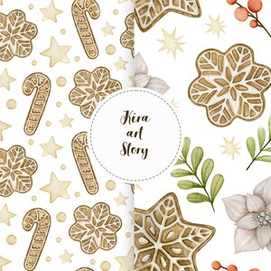 Watercolor Gingerbread Seamless Patterns, Digital Papers Pack ...