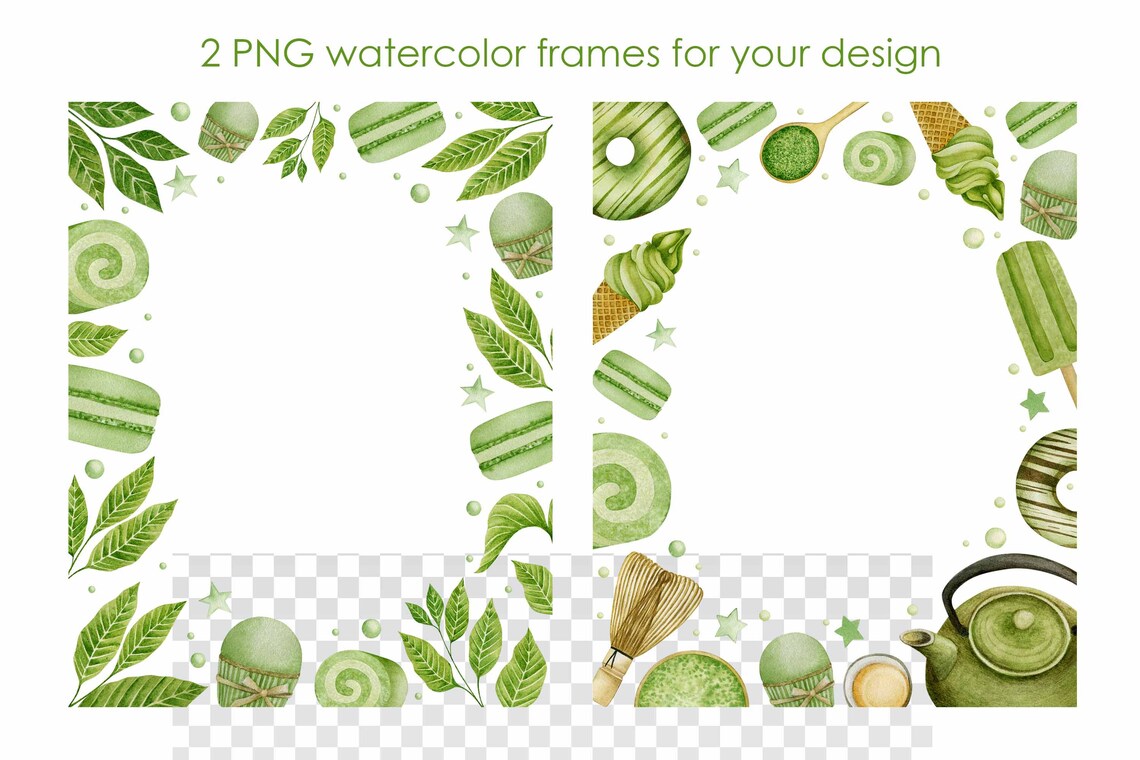 Watercolor Green Tea Clipart, Matcha Download, Instant Download, Matcha ...