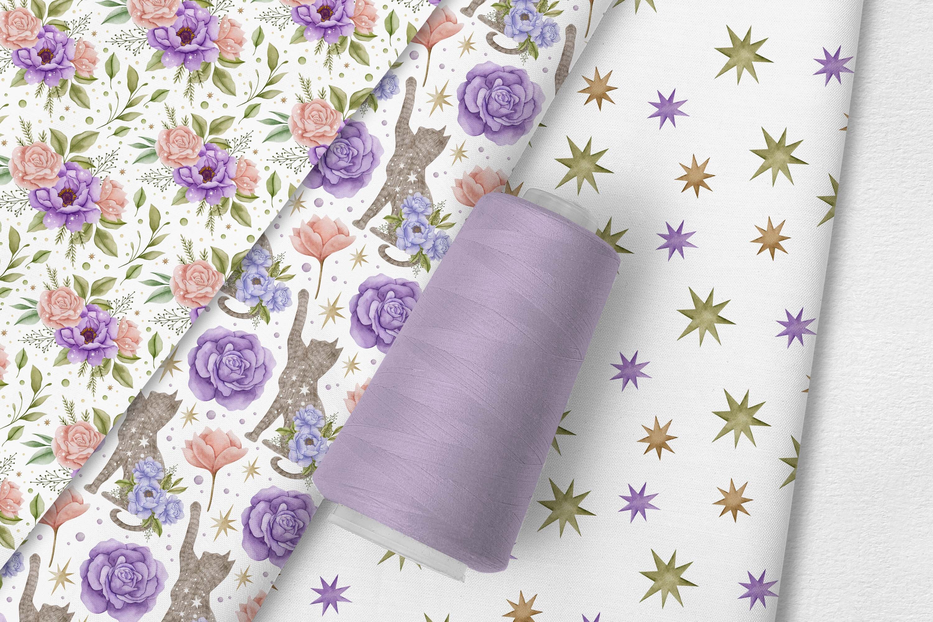 Watercolor Cats and Flowers Seamless Pattern Cat Digital - Etsy